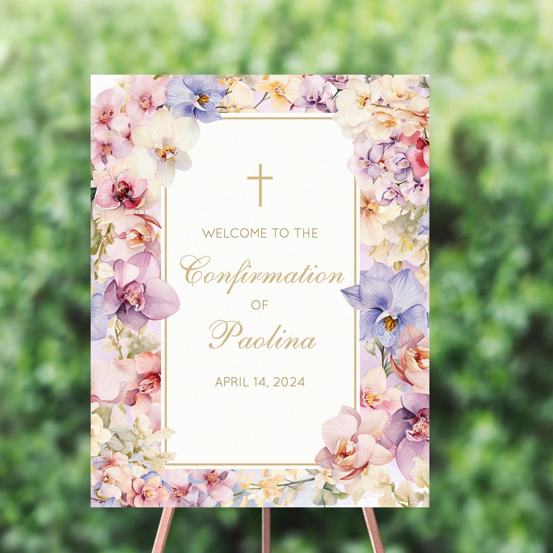 Welcome Sign for Confirmation or First Communion Personalized, Elegant ...