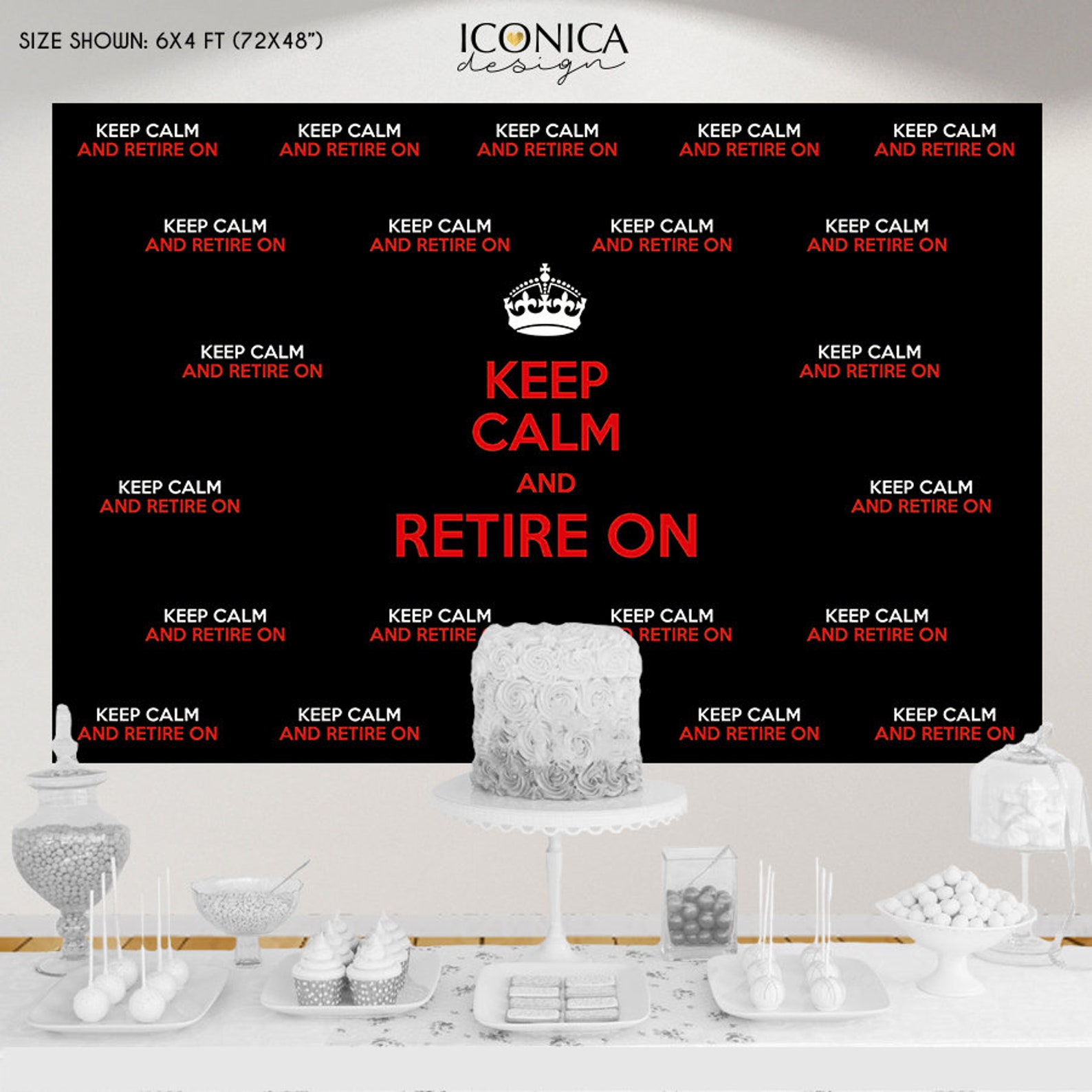 Retirement Party Photo Booth Keep Calm and Retire on Banner - Etsy