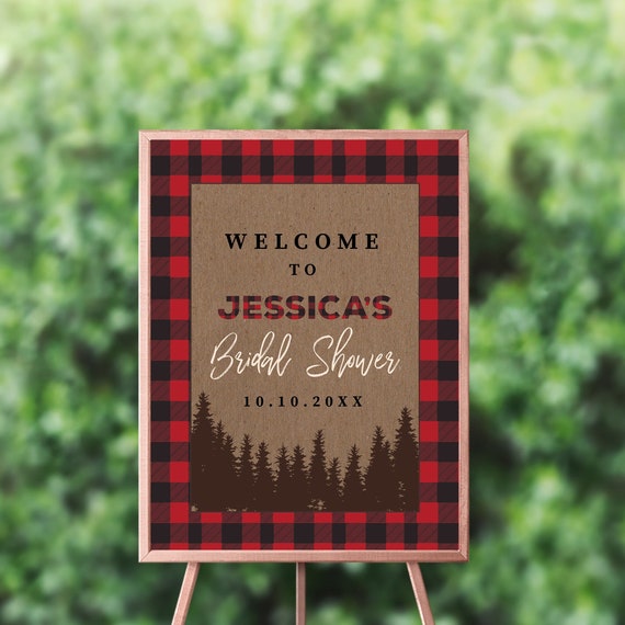 Editable Buffalo Plaid Sign Custom Lumberjack Sign Template Red Flannel ...
