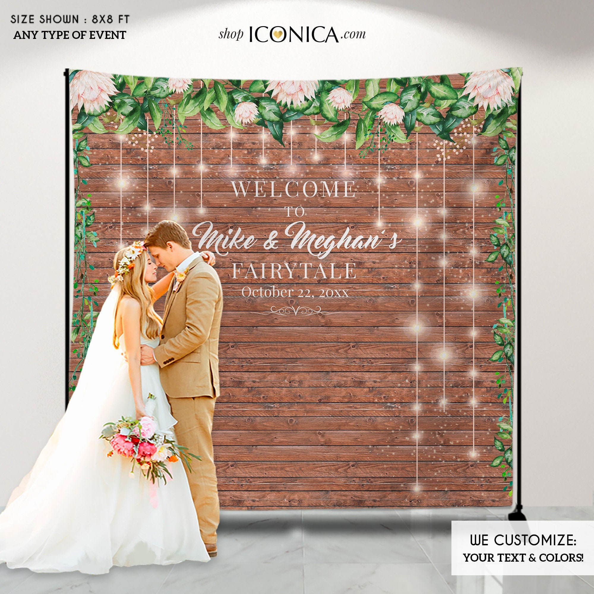rustic backdrop rustic wedding banner floral wedding backdrop Wedding ...