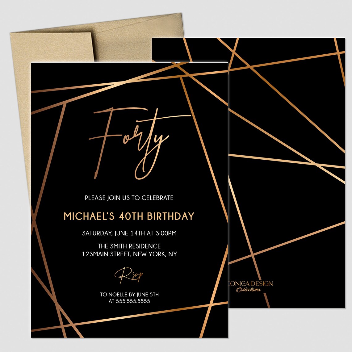 Modern Birthday Invitation Milestone 40th Birthday Card or Any - Etsy