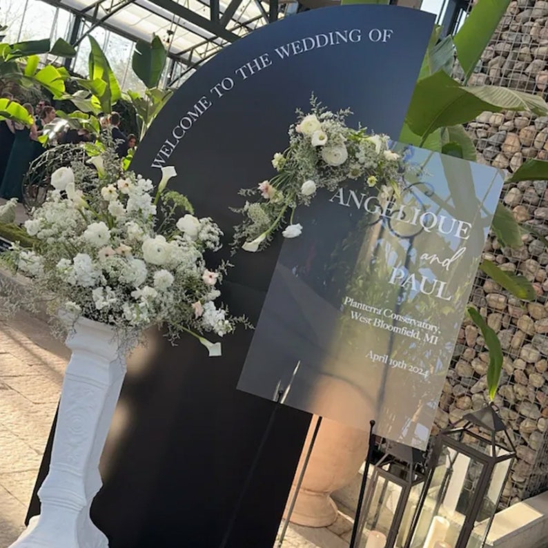 Arched Wedding Welcome Sign Set, Foam Panel & Acrylic Sign - Etsy