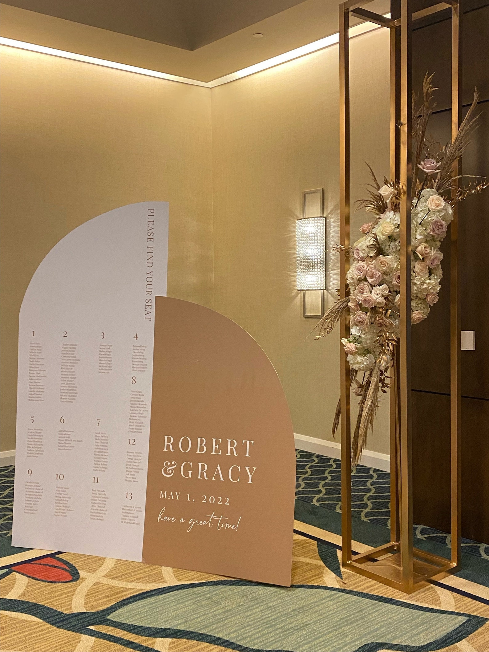 Arch Seating Chart Large Wedding Seating Chart Arched Panel With Easel ...