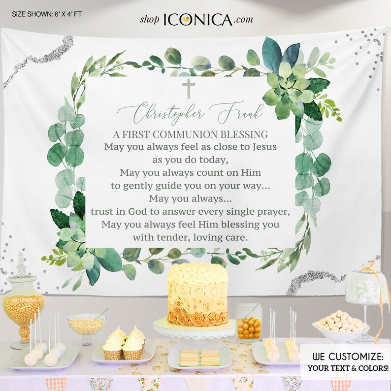 First Communion Banner Boy or Girl Personalized First - Etsy