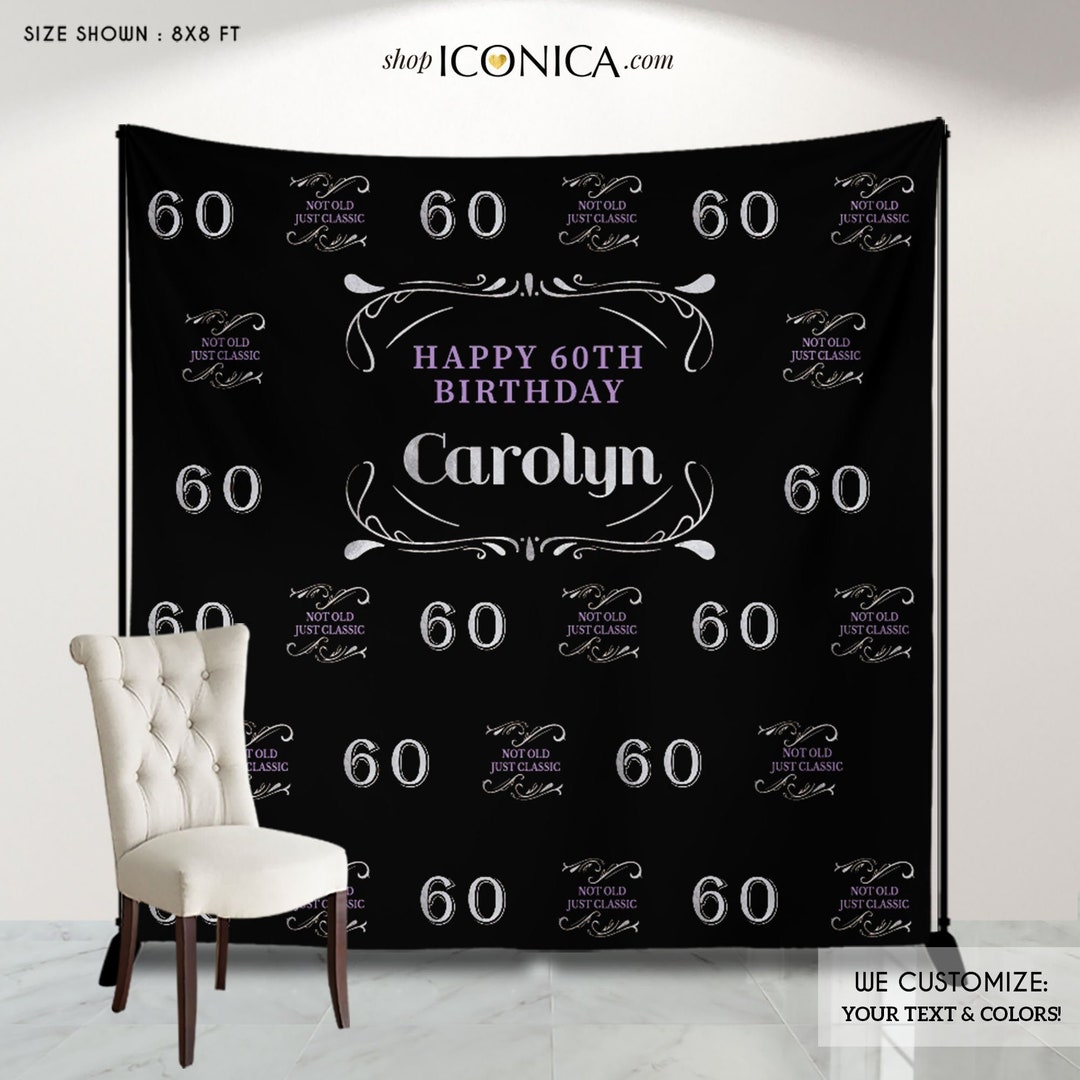 50th Birthday Backdrop,not Old Just Classic,aged to Perfection Custom ...