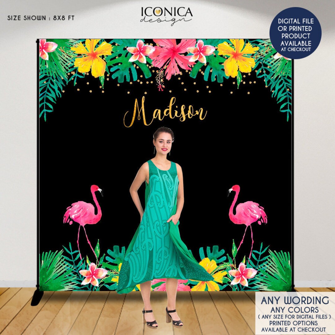 Flamingo Party Backdrop - Tropical Luau Backdrop Summer Parties - Let's ...