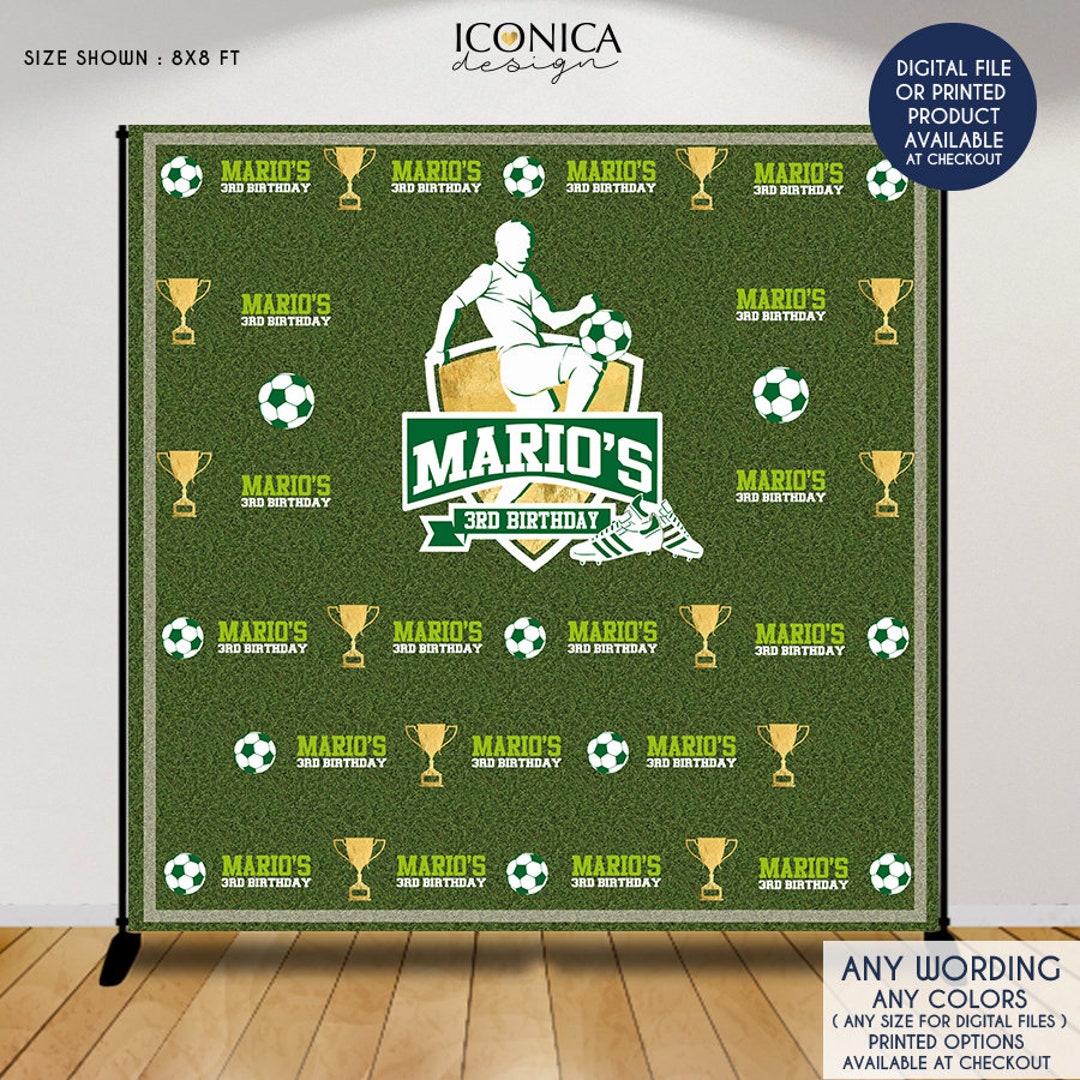 Soccer Photo Booth Backdrop, Faux Grass Custom Step and Repeat Backdrop ...