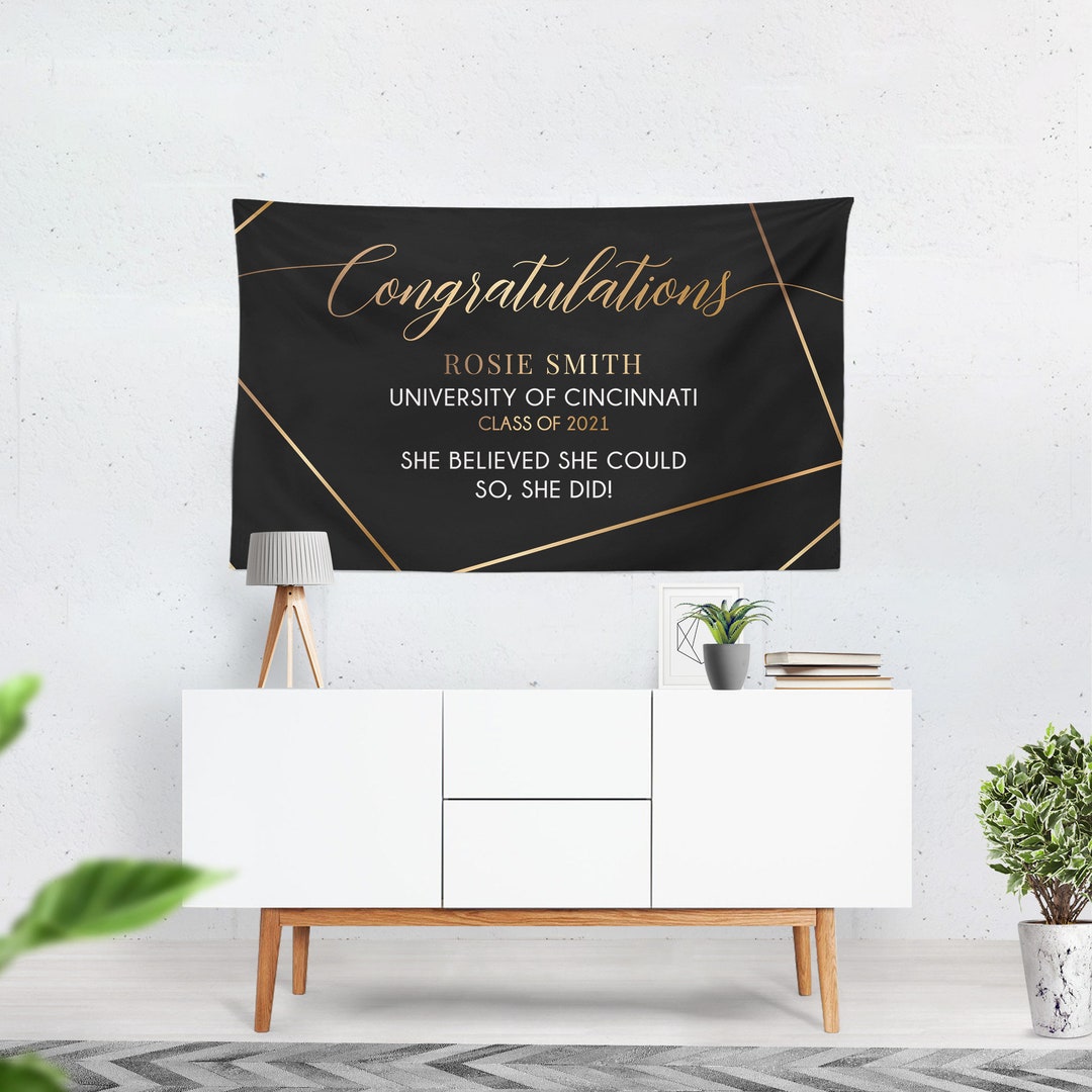 Graduation Party Backdrop Personalized Vinyl Banner, Virtual Graduation ...
