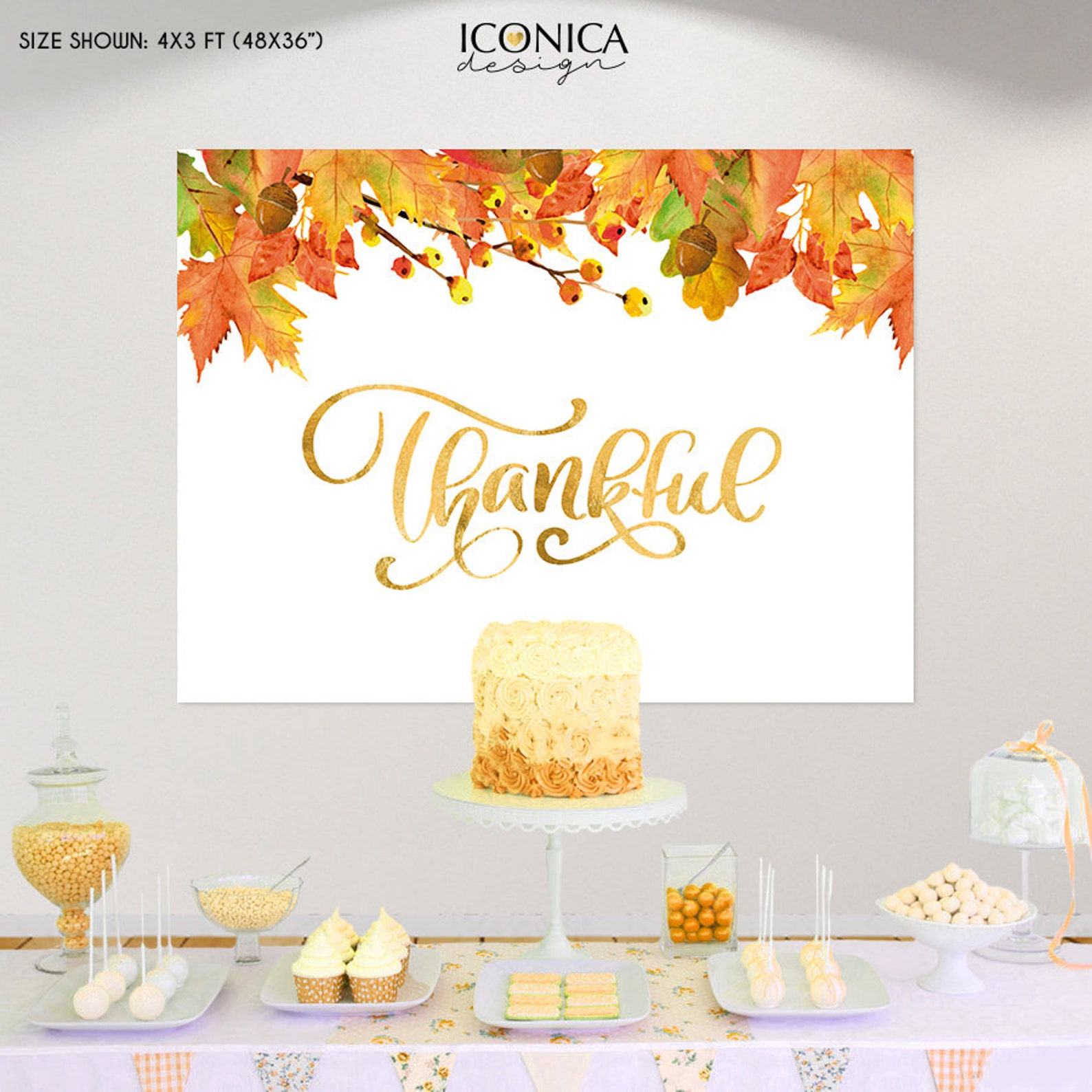 Thanksgiving Backdrop Thanksgiving Decor Thankful Banner Fall - Etsy