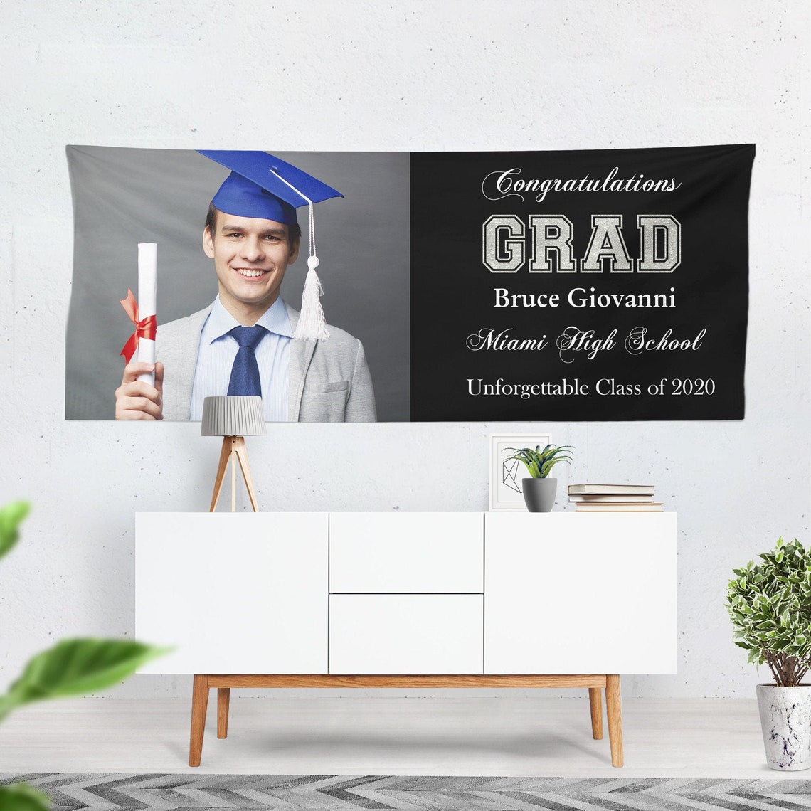 Graduation Party Backdrop Personalized Vinyl Bannervirtual - Etsy