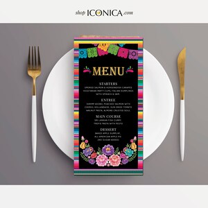 Fiesta Theme Menu,cinco De Mayo Menu,let's Fiesta Menu Card,printable ...
