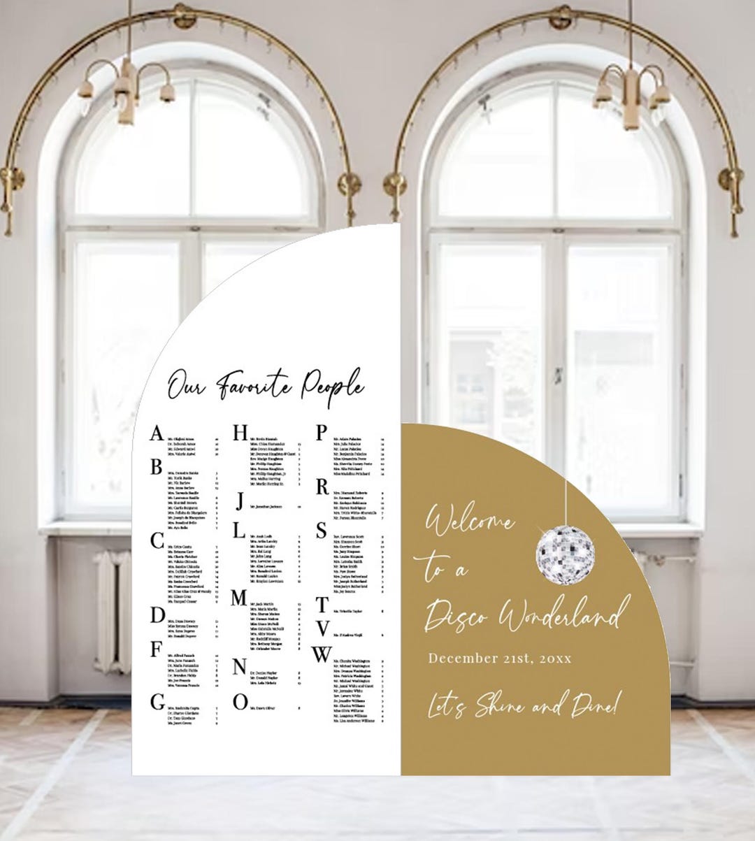 Disco Ball Wedding Seating Chart, Winter Wonderland Arch Panel - Etsy