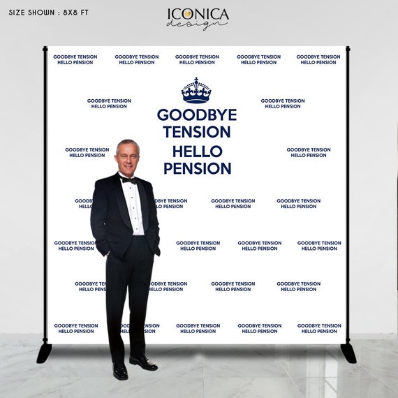 Retirement Photo Booth Backdrop, Happy Virtual Retirement, Step And ...