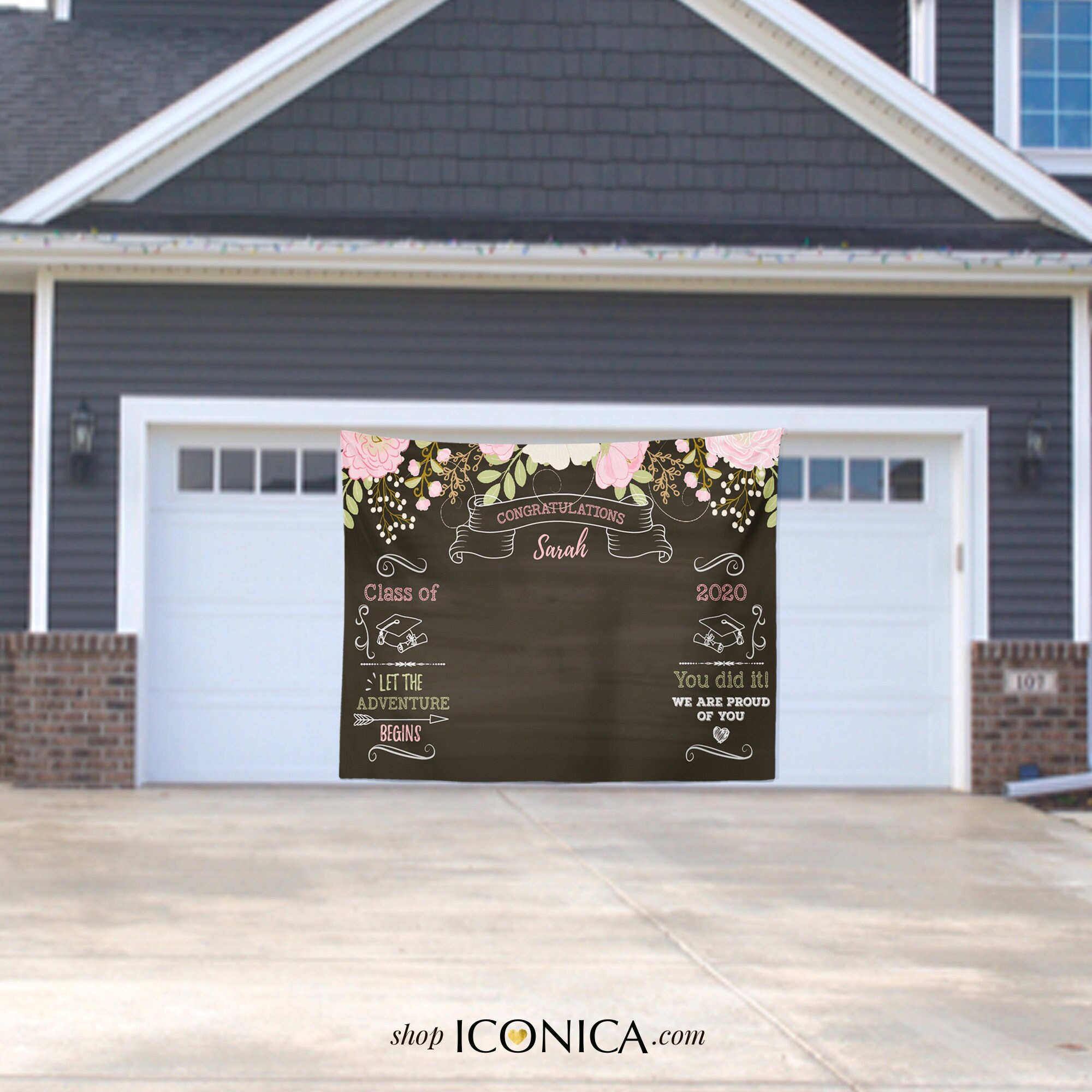 Virtual Graduation Photo Backdrop Drive-by Graduation Garage | Etsy