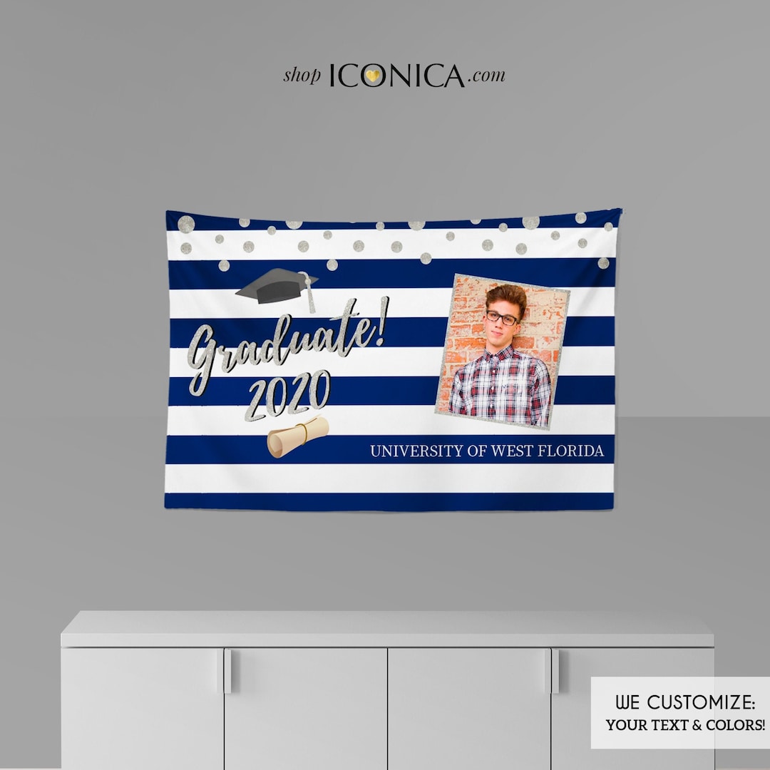Graduation Photo Banner Personalized, Virtual Graduation, School Colors ...