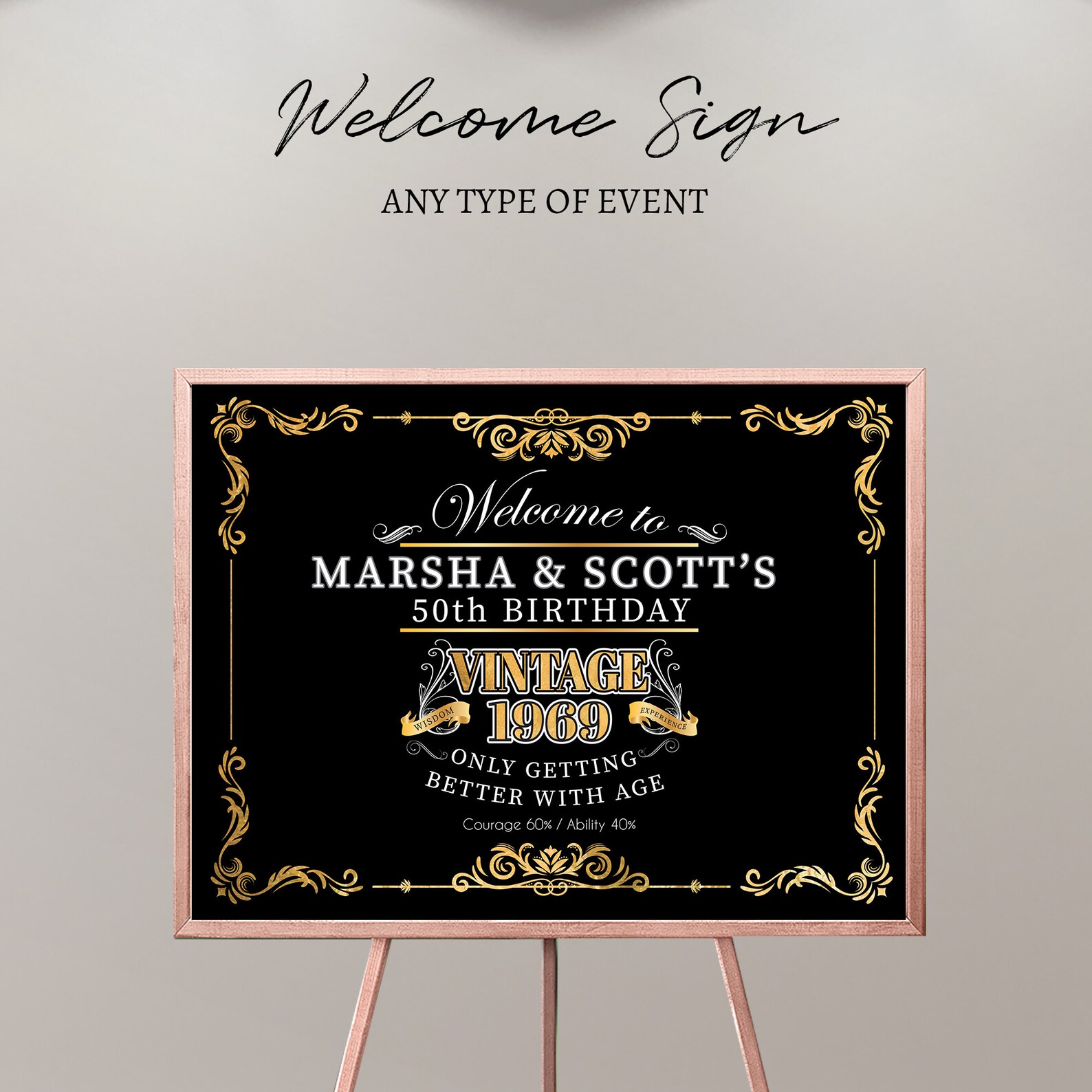 50th Birthday Welcome Sign Aged to Perfection Custom | Etsy