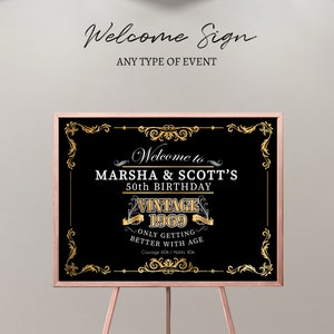 50th Birthday Welcome Sign, Aged to Perfection Custom Gift,personalized ...