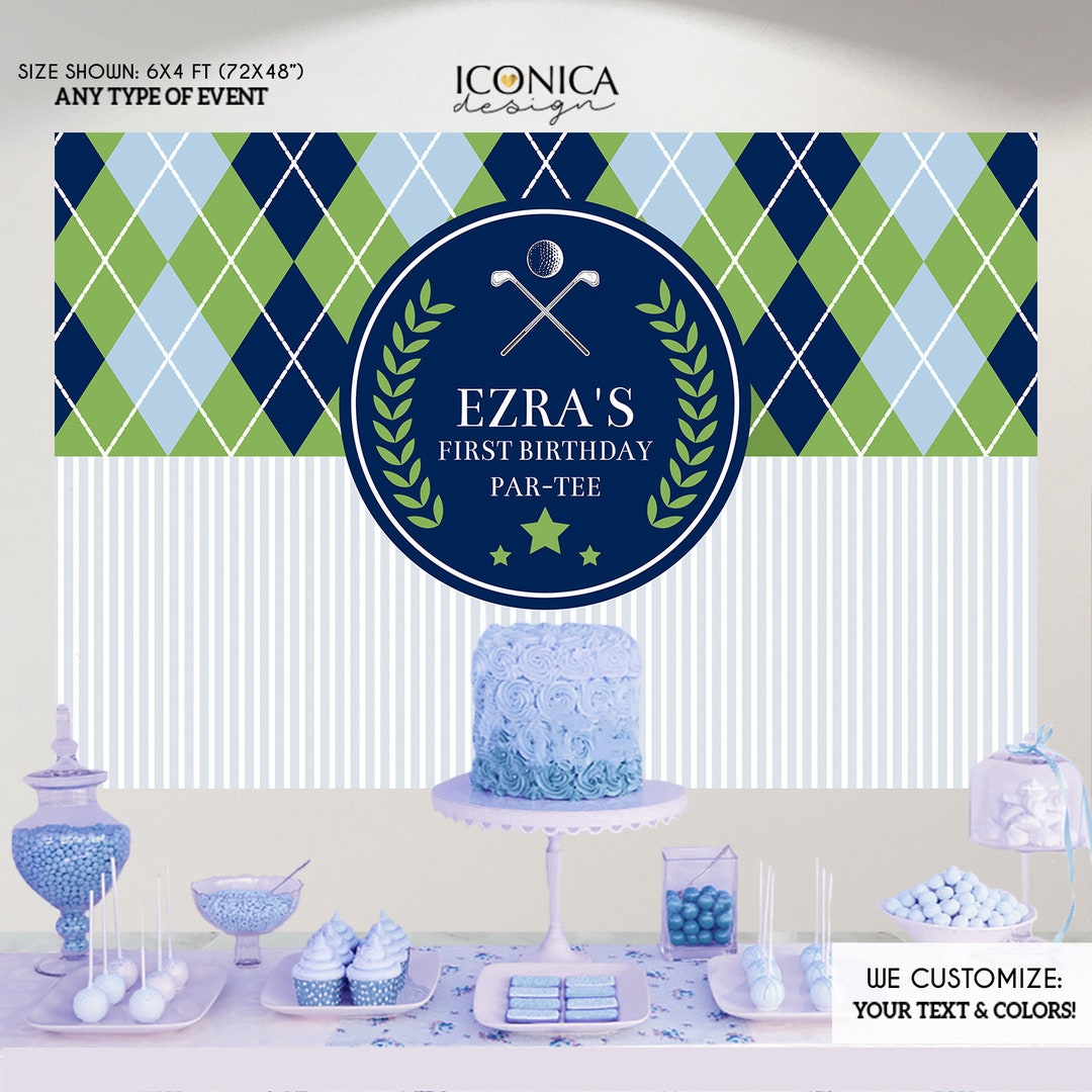 Golf Party Backdrop, Partee Backdrop, Sports Banner, Argyle Print, Golf ...