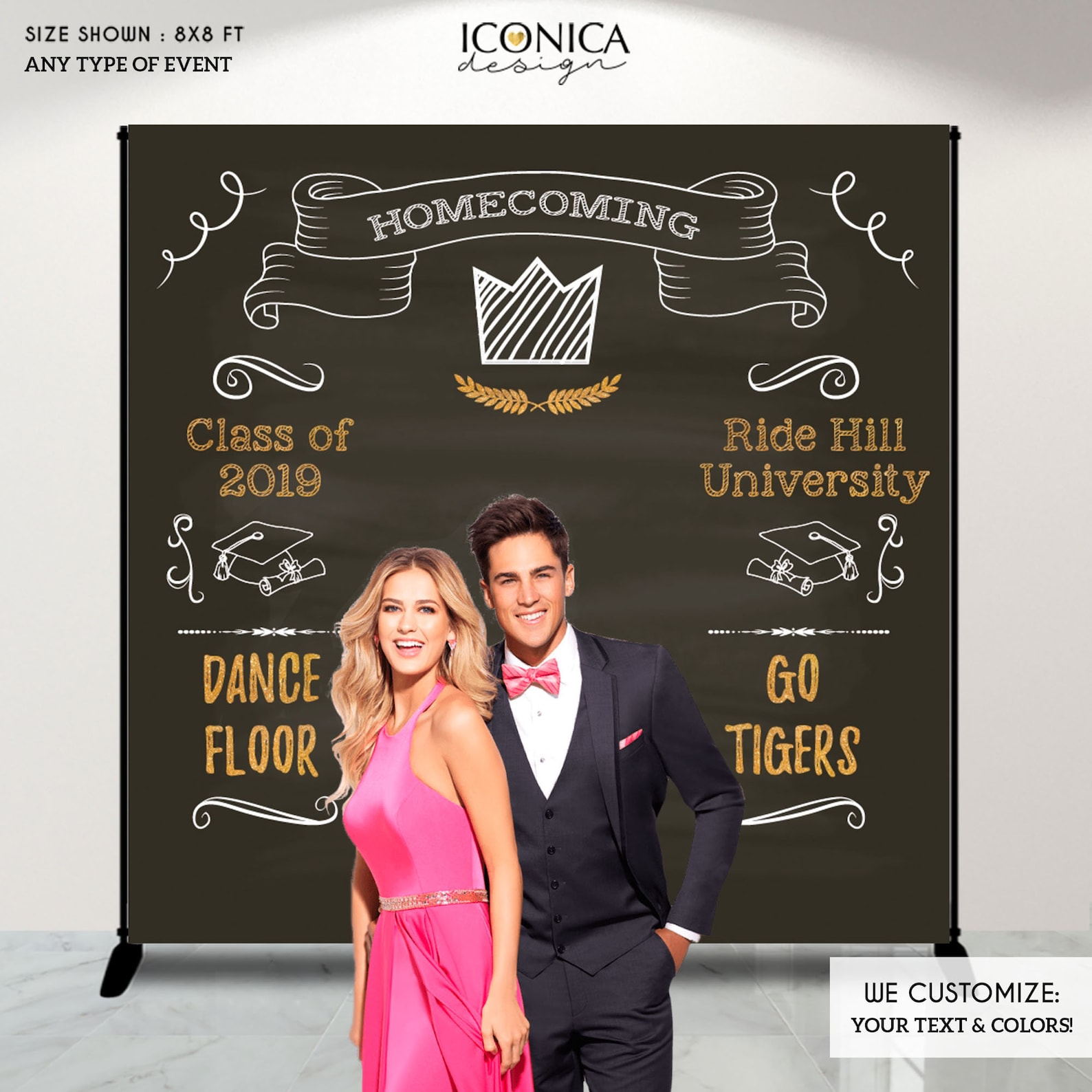 School Homecoming Photo Booth Backdrop Virtual Homecoming - Etsy