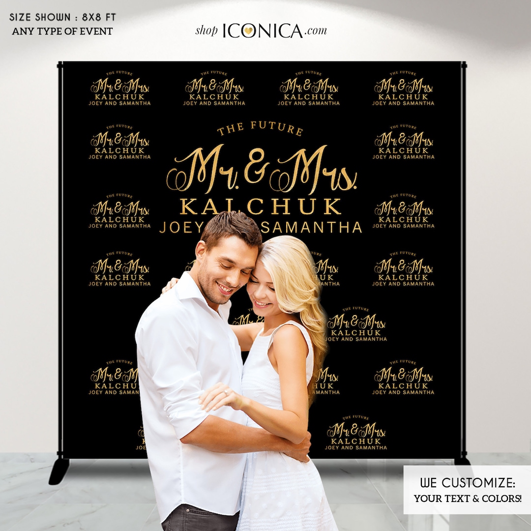 Custom Engagement Photo Booth Backdrop, Step and Repeat Banner (printed ...