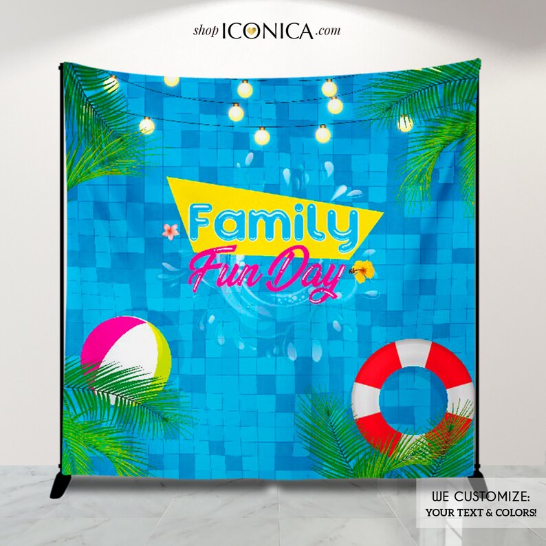 Pool Party Decorations Pool Party Backdrop Tropical Pool - Etsy