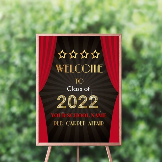 Hollywood Theme Welcome Sign Graduation Party Graduation - Etsy
