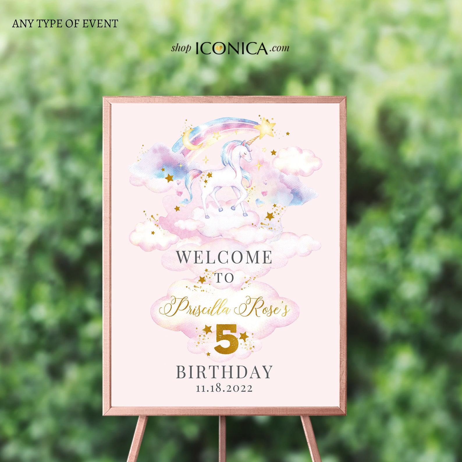 Unicorn Party Welcome Sign Unicorn Birthday Welcome Sign - Etsy