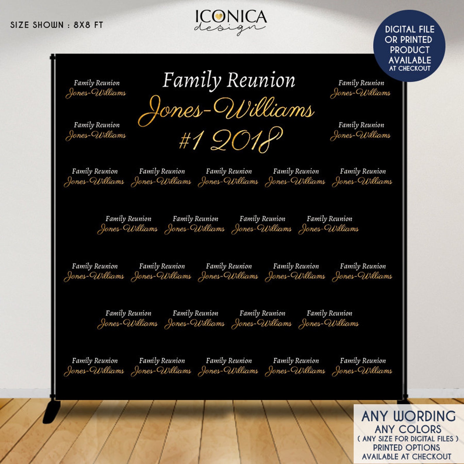 Family Reunion Photo Backdrop Step and Repeat Backdrop - Etsy