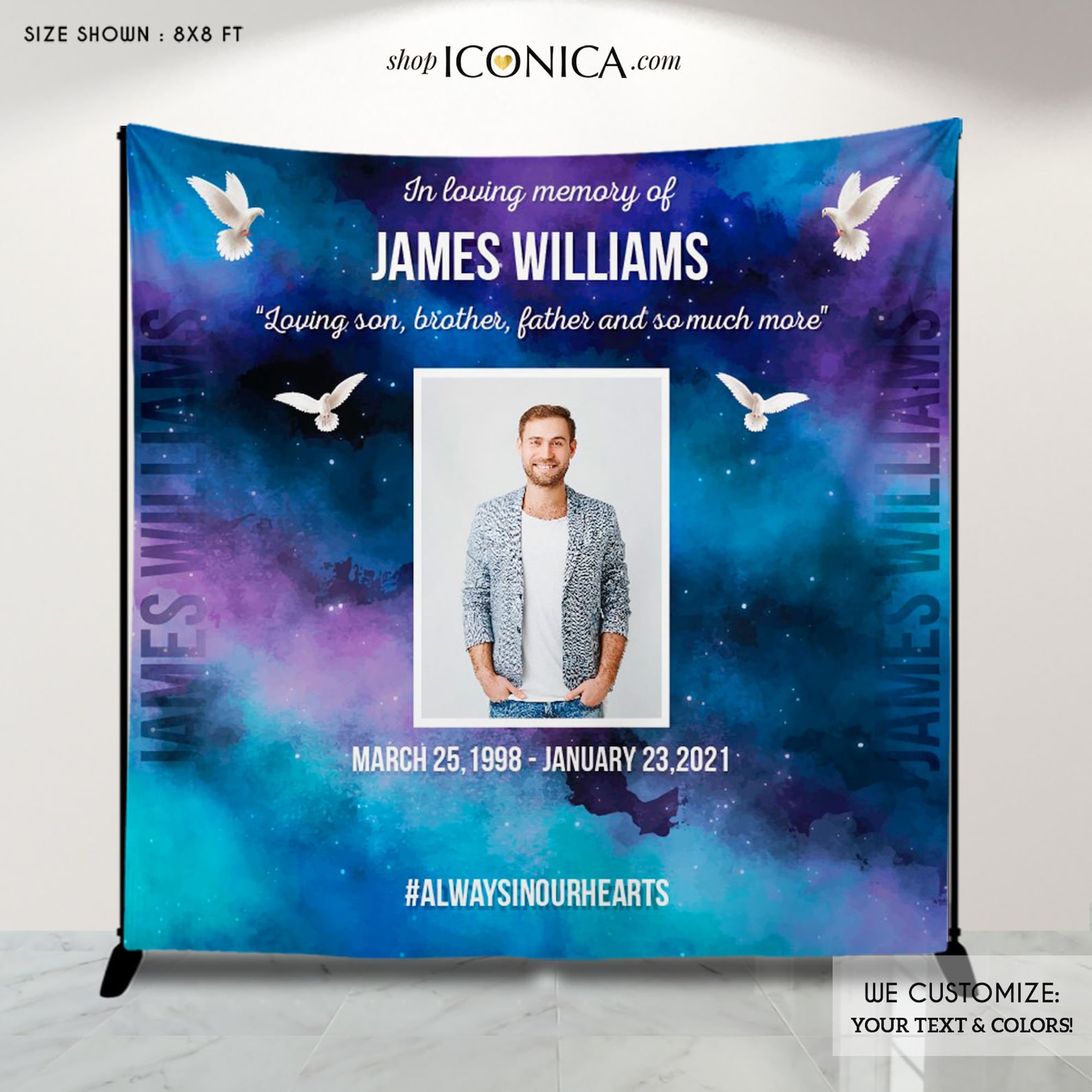 Memorial Backdrop Funeral Backdrop Celebration of Life - Etsy