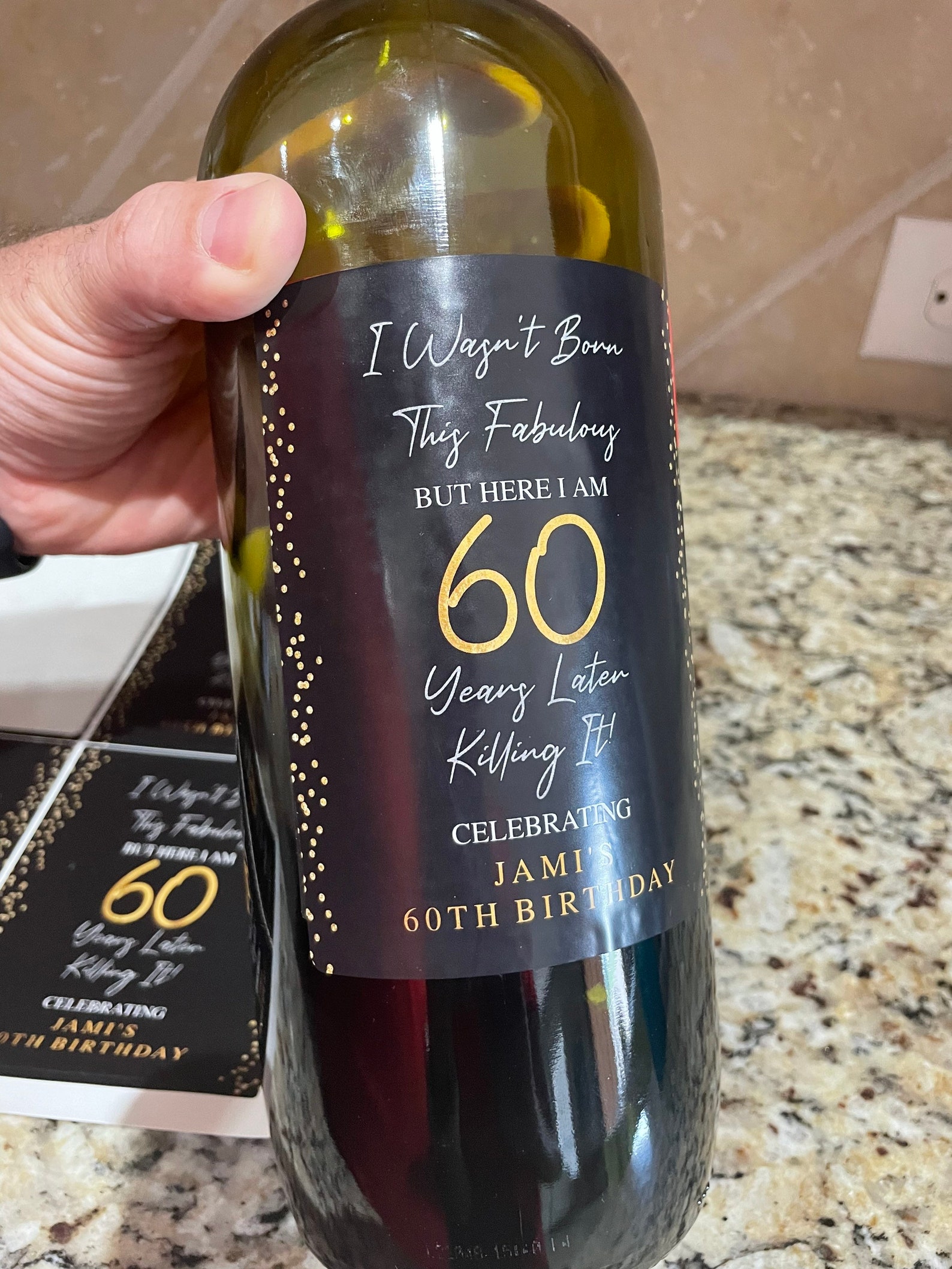 60th Birthday Wine Label Personalized Any Age Milestone Birthday ...