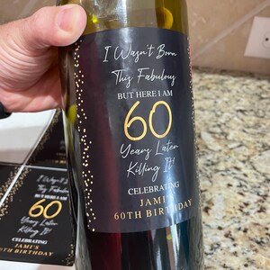 60th Birthday Wine Label Personalized Any Age Milestone Birthday ...