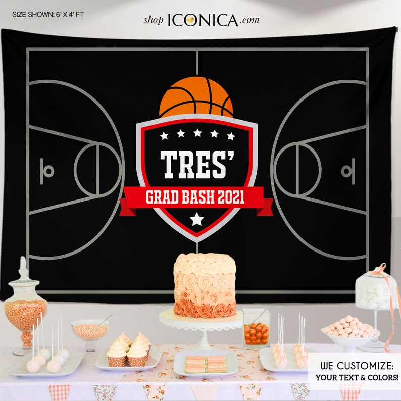 Graduation Backdrop Basketball Theme Basketball Party - Etsy