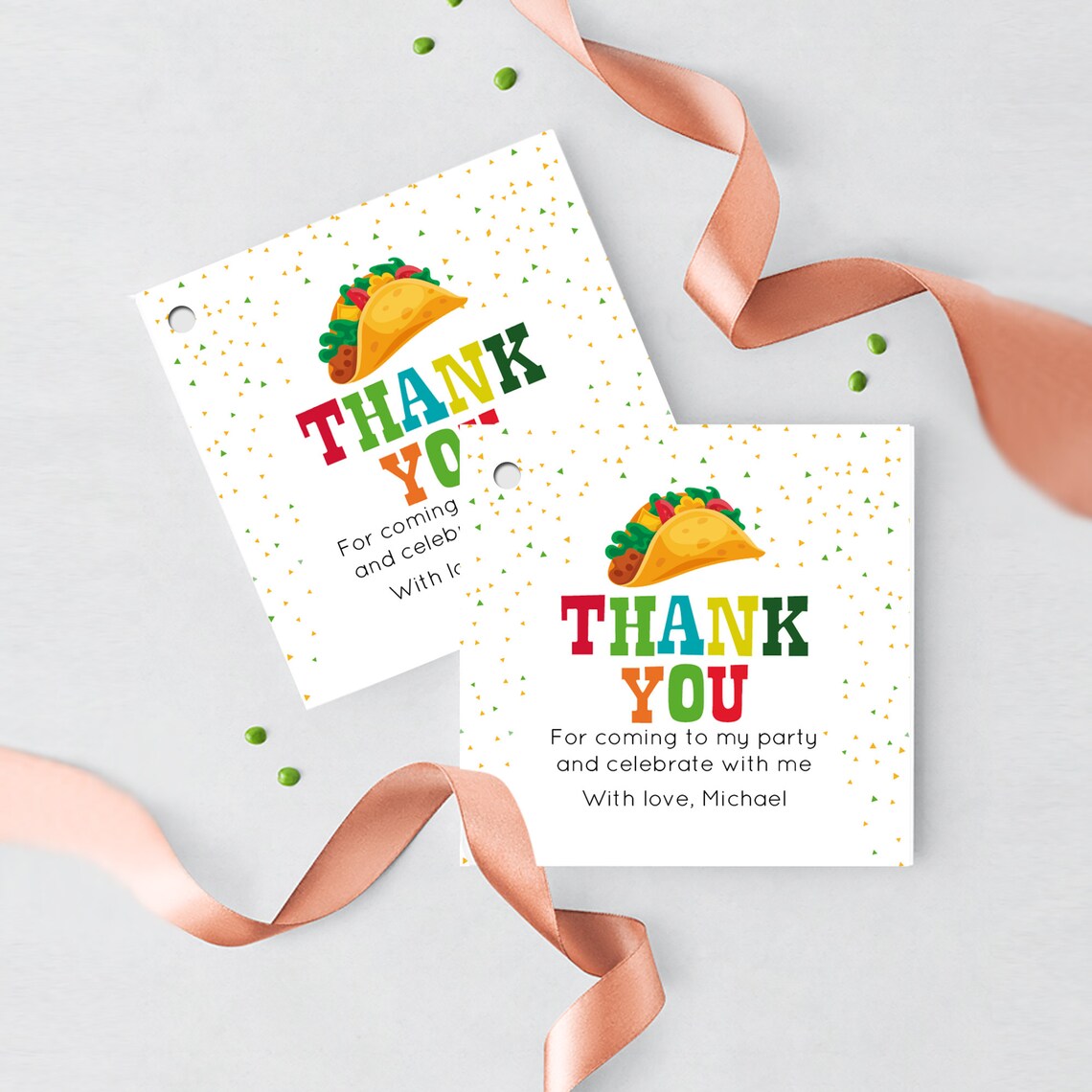 Taco About One Thank You Cards Taco Cards First Birthday - Etsy