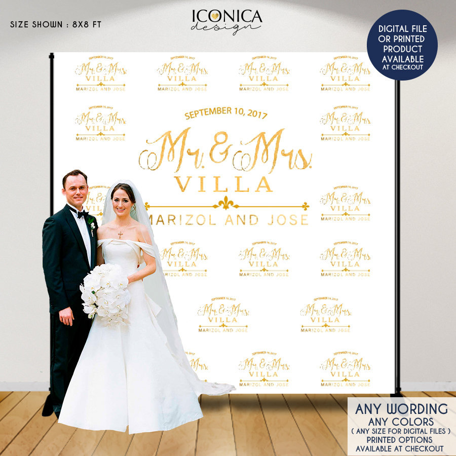 Wedding Photo Booth Backdrop Custom Step and Repeat Backdrop | Etsy