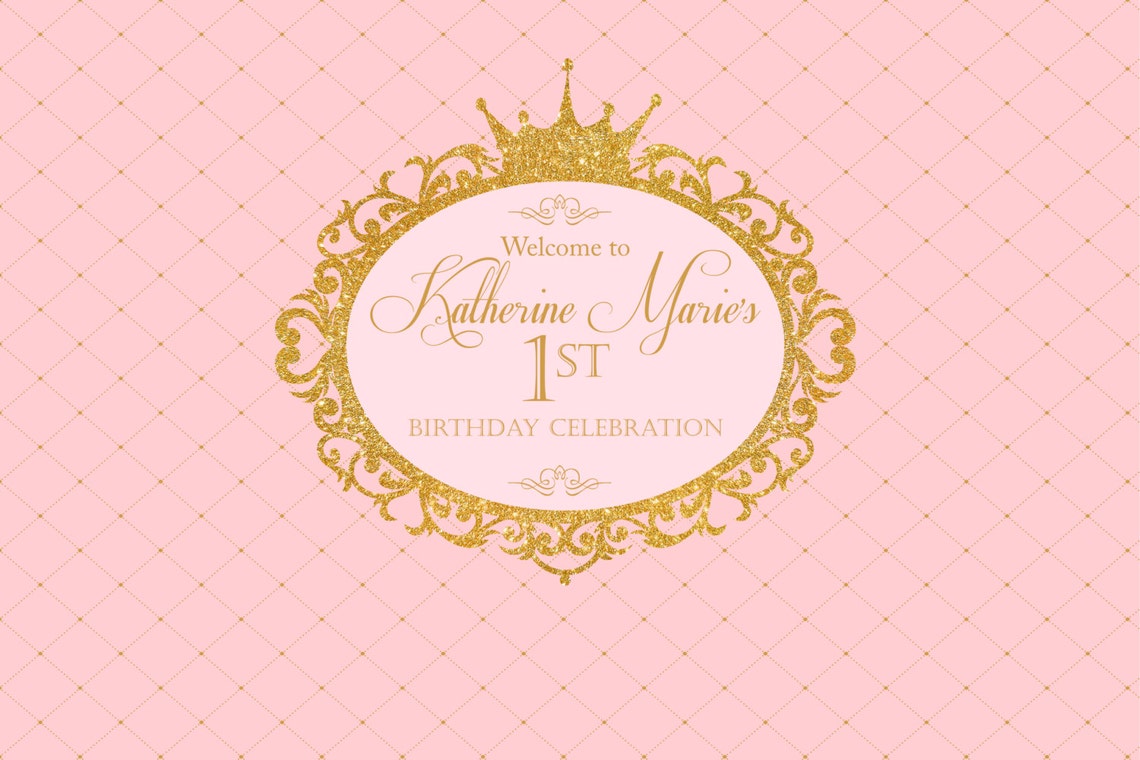 Pink and Gold Backdrop Princess Party Backdrop Royal Party - Etsy