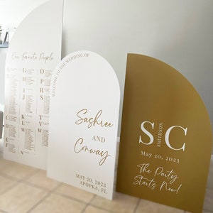 Wedding Seating Chart Large Arch Sign Free Standing 3 Signs, Panels ...