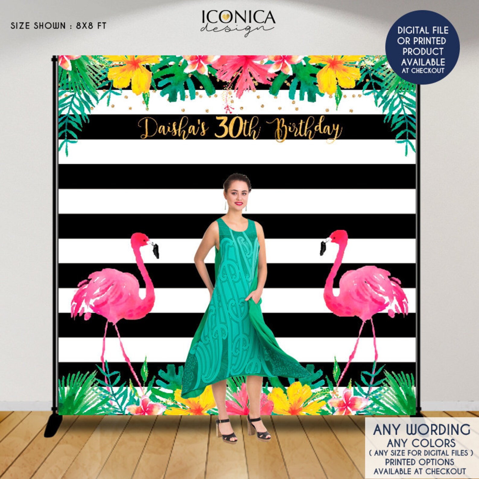 Flamingo Party Backdrop Tropical Luau Backdrop Summer - Etsy