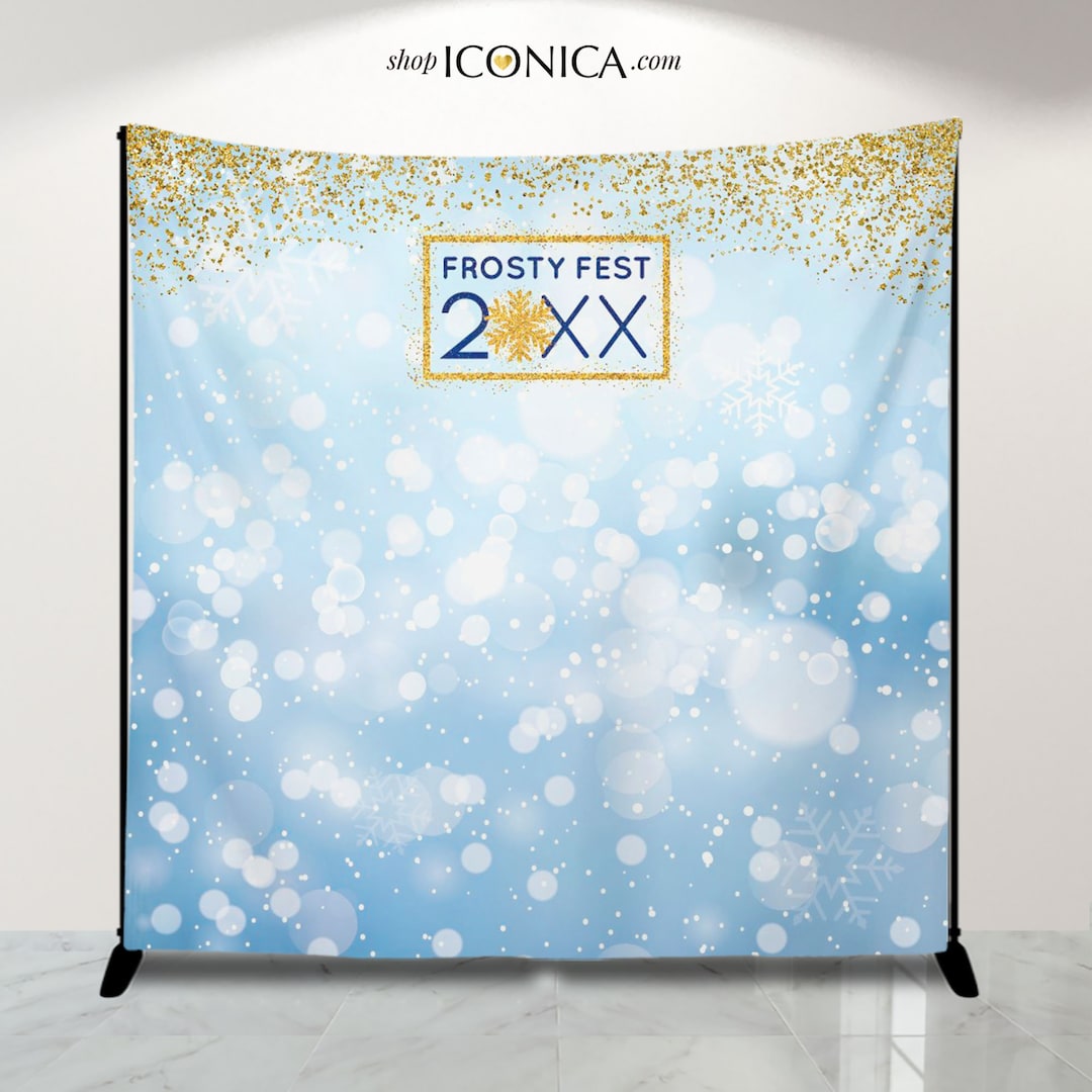 Winter Party Backdrop Any Text, Winter Wonderland Backdrop, Winter Fest ...