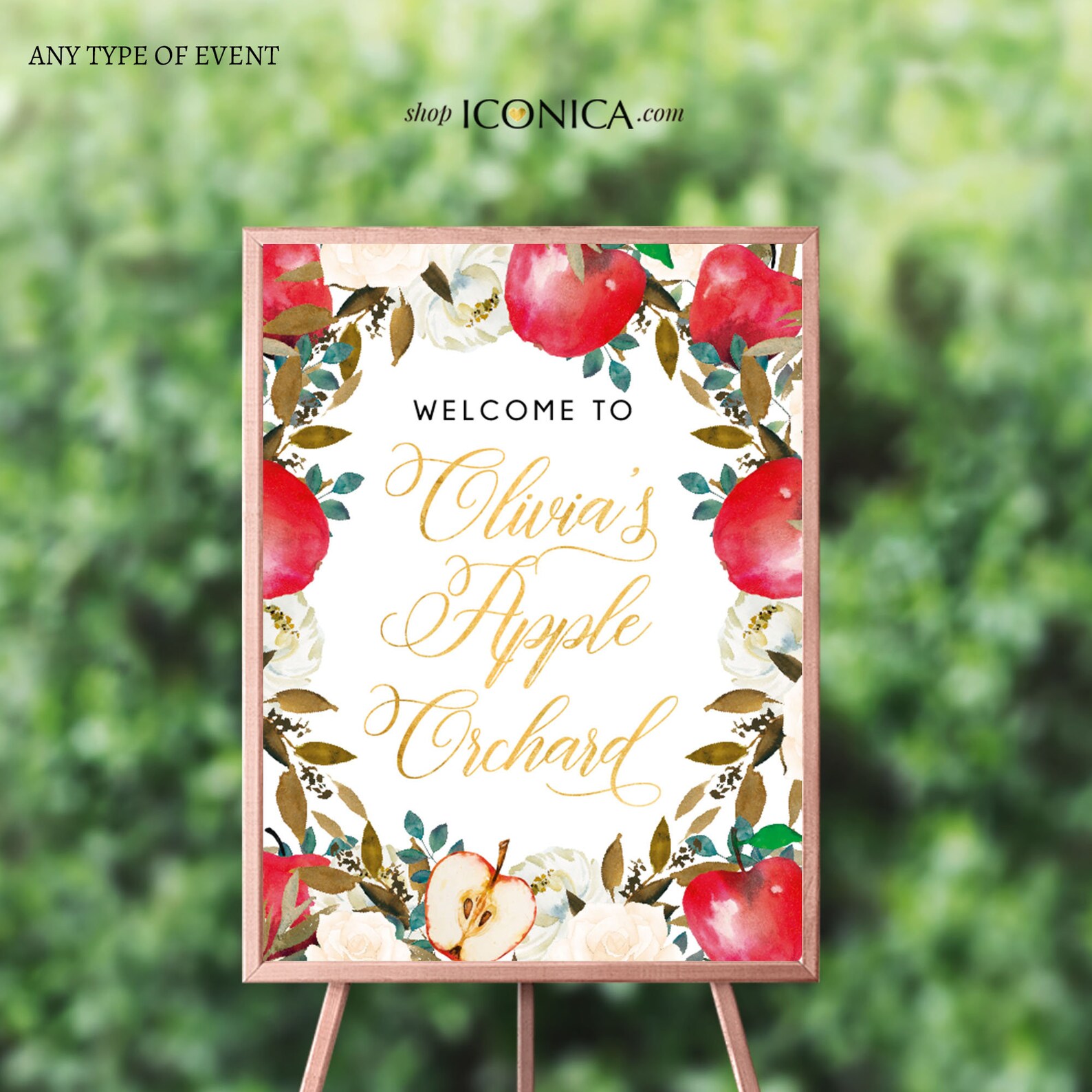 Apple party Welcome Sign Personalized Apple of my eye Sign | Etsy