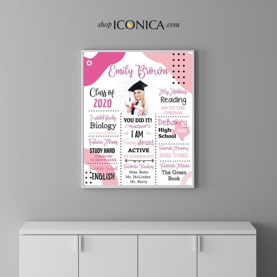 Graduation gift ideas, Virtual Graduation, Graduation Milestone Sign ...