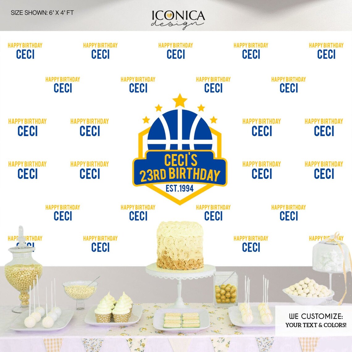 Basketball Photo Booth Backdrop Custom Step and Repeat - Etsy