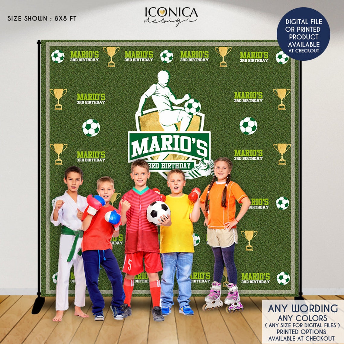 Soccer Photo Booth Backdrop Faux Grass Custom Step and Repeat - Etsy