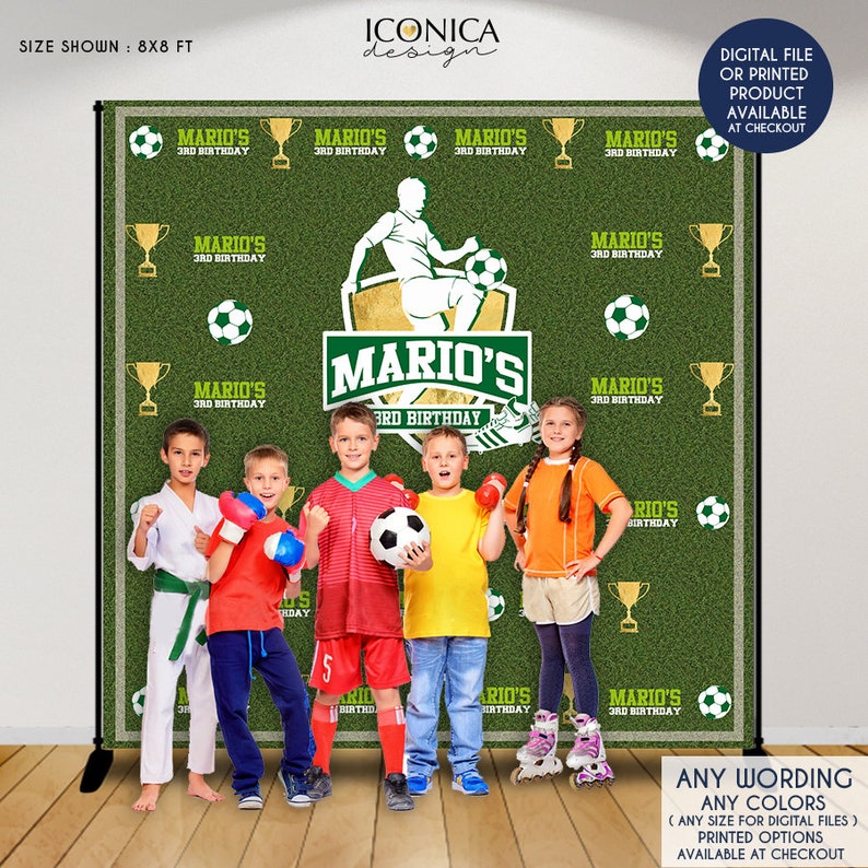 Soccer Photo Booth Backdrop Faux Grass Custom Step and Repeat - Etsy