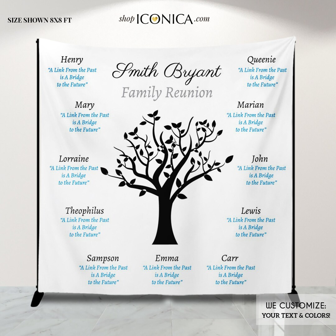 Custom Family Reunion Photo Backdrop, Family Tree Banner - Etsy