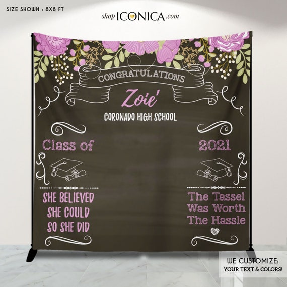 Graduation Party Photo Booth Backdrop Virtual Graduation | Etsy