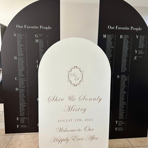Arch Seating Chart Large Wedding Seating Chart Arched Panel With Easel ...