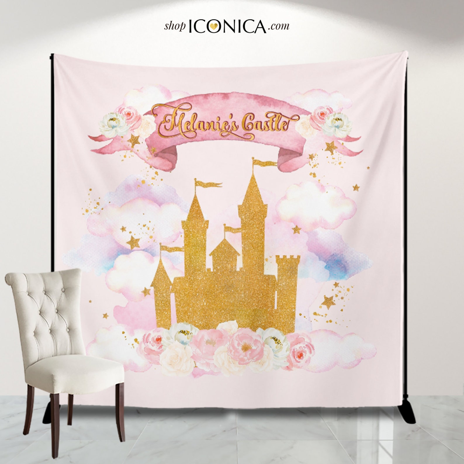 Princess Castle Backdrop Princess Birthday Decorations for - Etsy