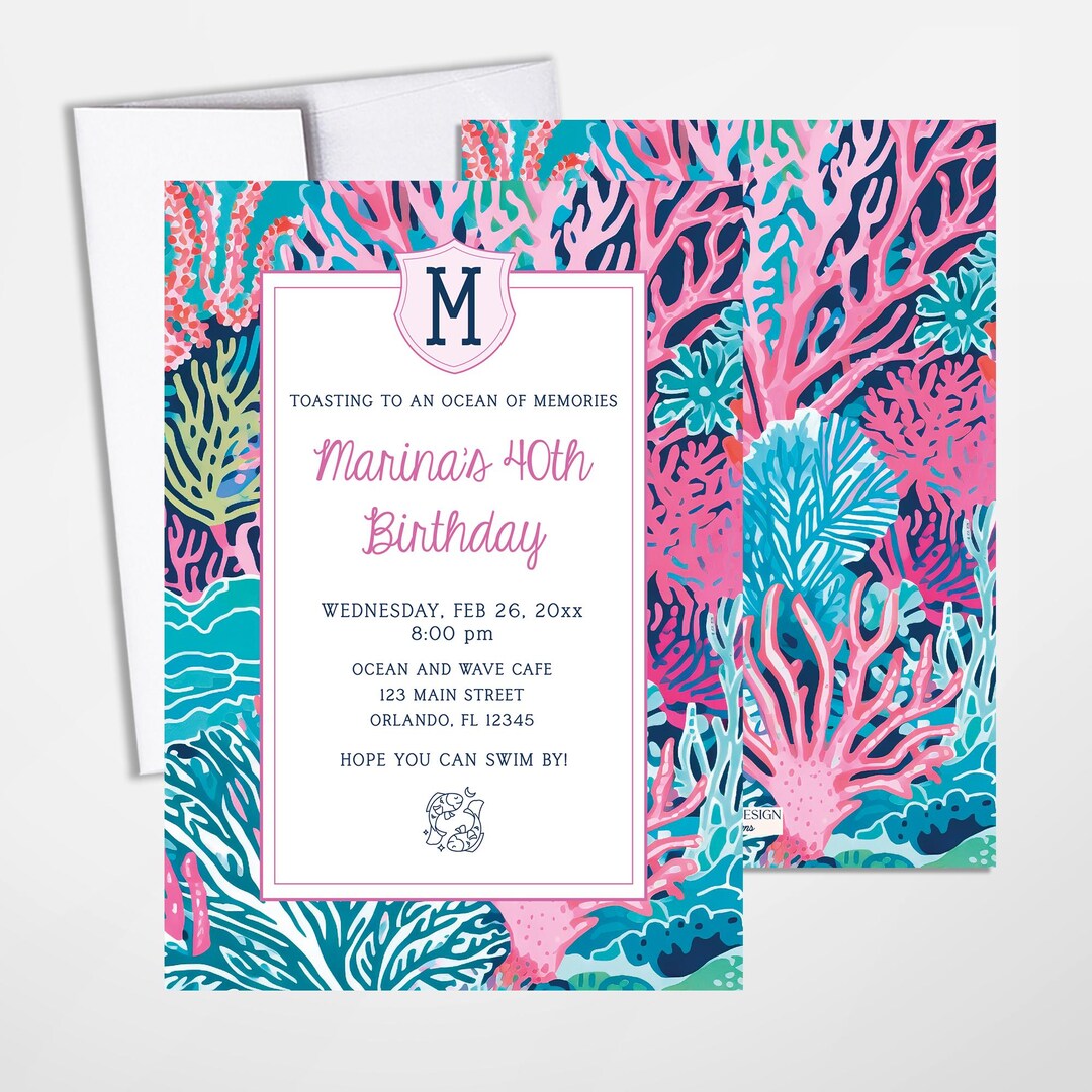 Beach Preppy Ocean Birthday Card,sea-inspired Celebration,maritime ...