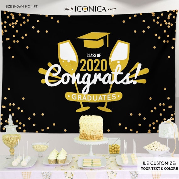 Graduation Party Photo Booth Backdrop,Blue Graduation Decor Step and ...