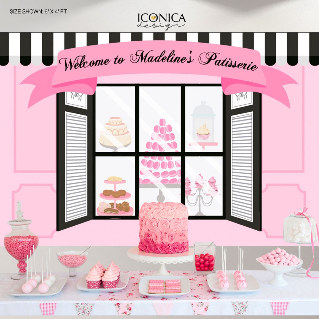 Paris Backdrop,patisserie Backdrop, Personalized Paris Cafe Backdrop ...